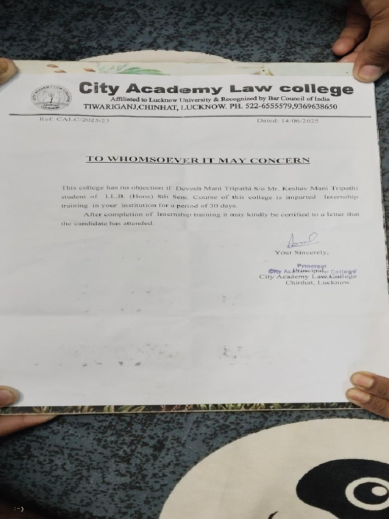 Internship NoC Certificate | PDF