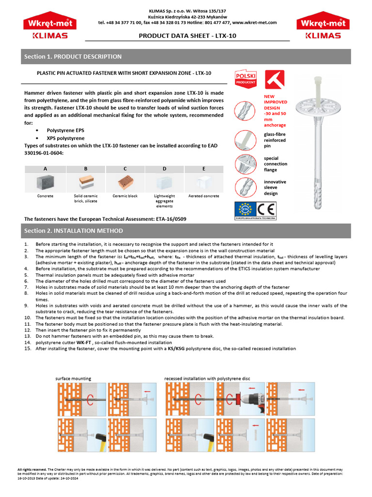 Product Data Sheet LTX 10 | PDF | Concrete | Brick
