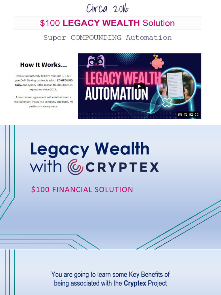 Cryptex: Unlocking Legacy Wealth | PDF | Interest | Insurance