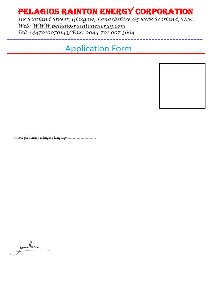 Pelagios Rainton Energy Application Form | PDF | Justice | Crime & Violence