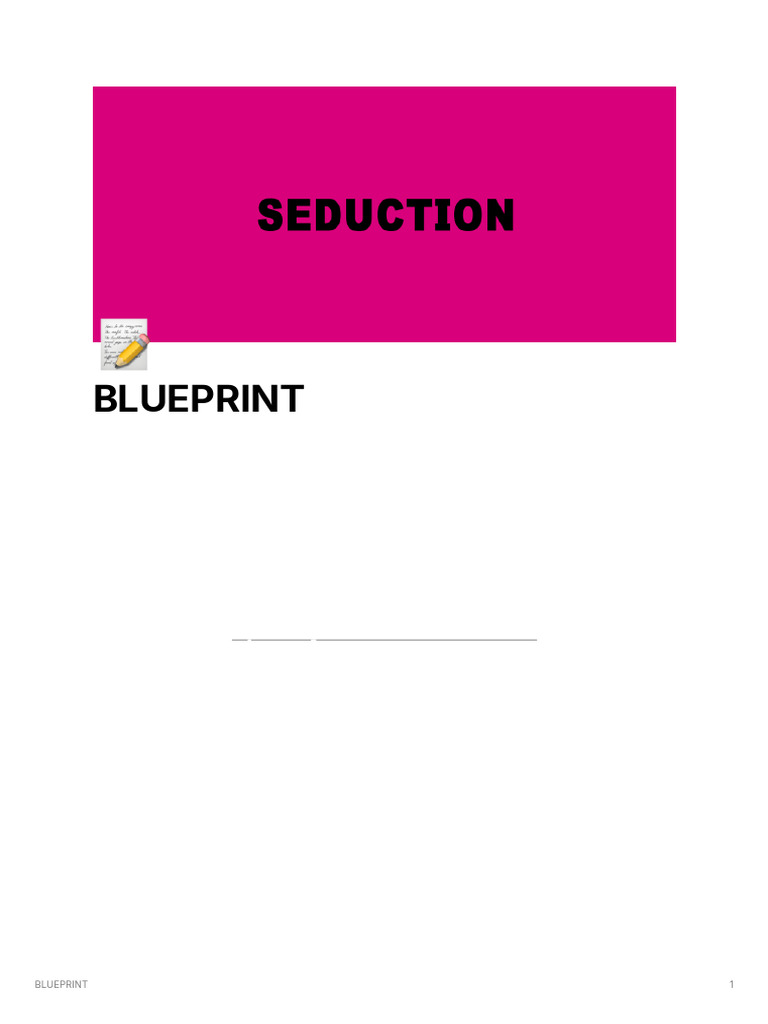 BLUEPRINT-The Art of Seduction | PDF | Seduction | Behavioural Sciences