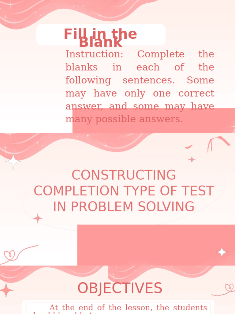 Constructing Completion Type of Test | PDF | Educational Assessment