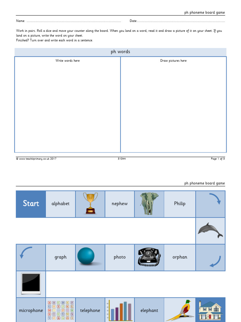 PH Phonics Board Game | PDF | Learning To Read | Linguistics