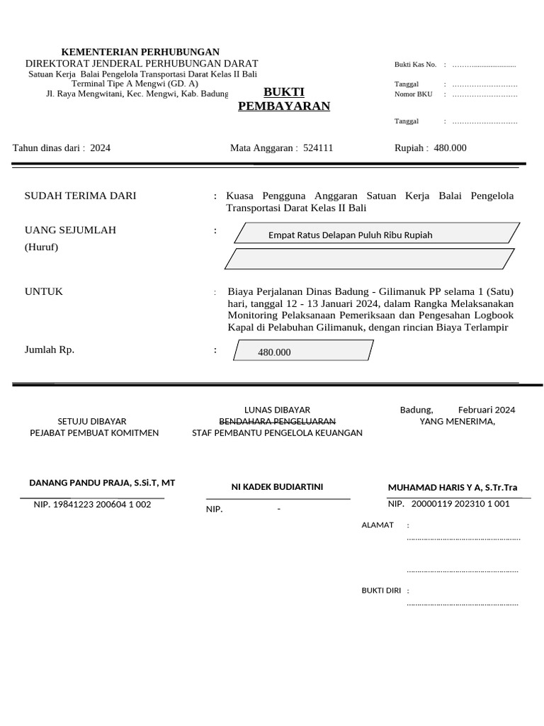 Kwitansi Logbook | PDF