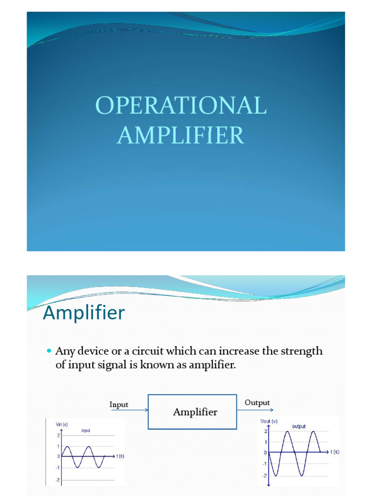Op Amp Slides Lecture 1 | PDF | Operational Amplifier | Amplifier