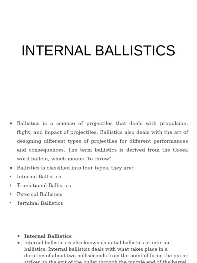 Internal Ballistics | PDF | Ballistics | Gun Barrel