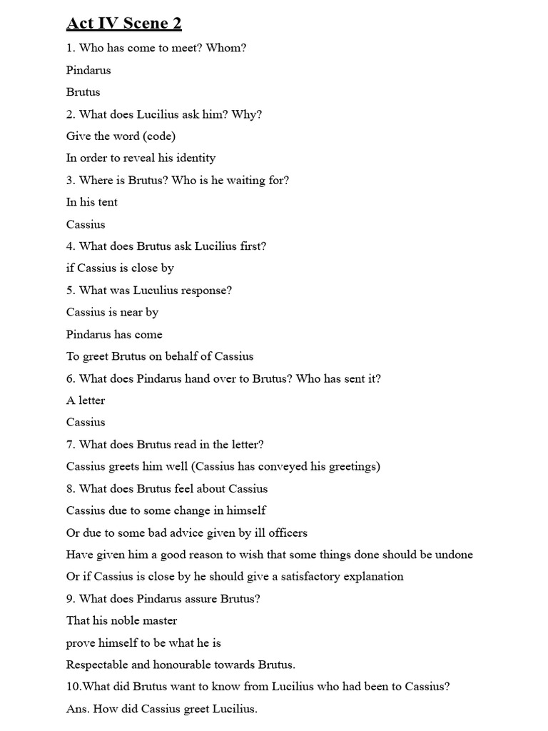 Brutus and Cassius: Tent Confrontation | PDF