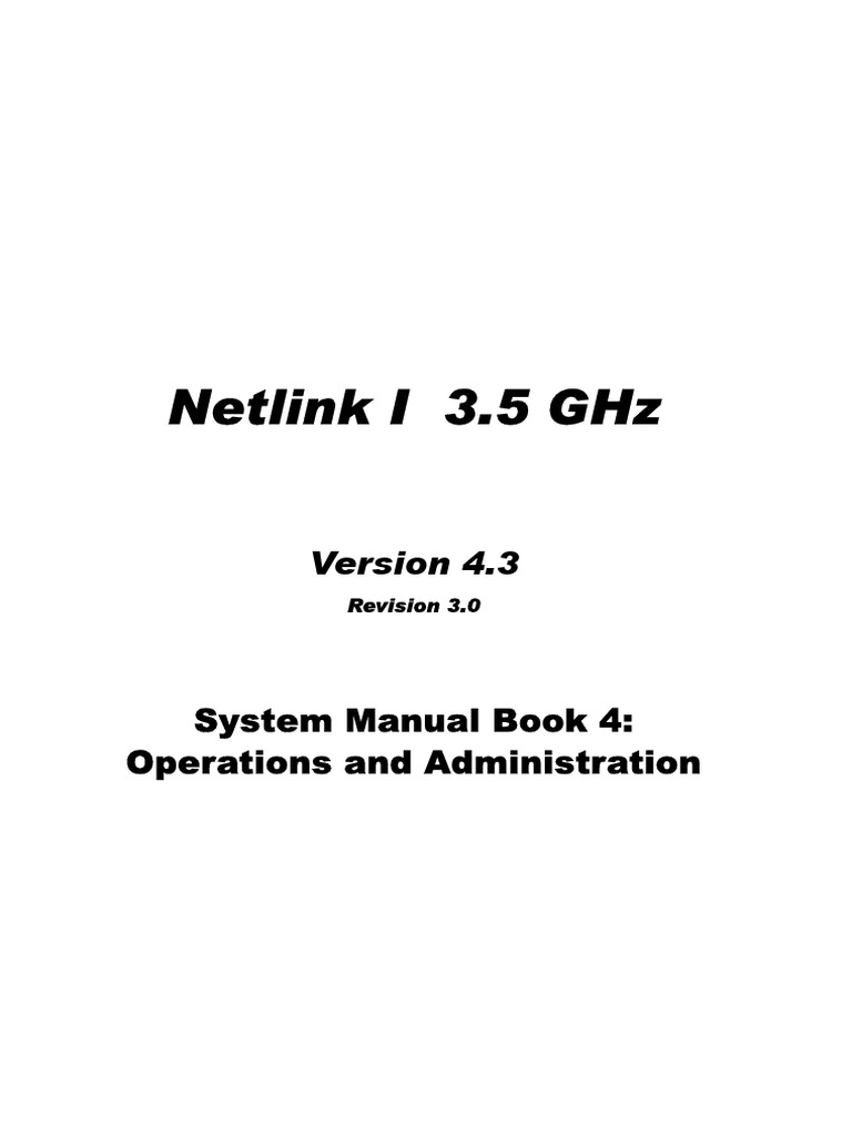 NetLink I 3.5 GHZ User Manual | PDF | Radius | Menu (Computing)