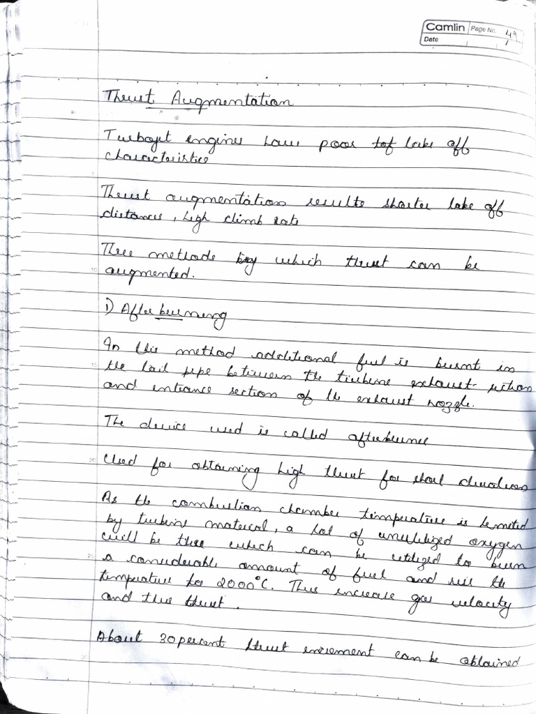 Thrust Augmentation Written Notes | PDF