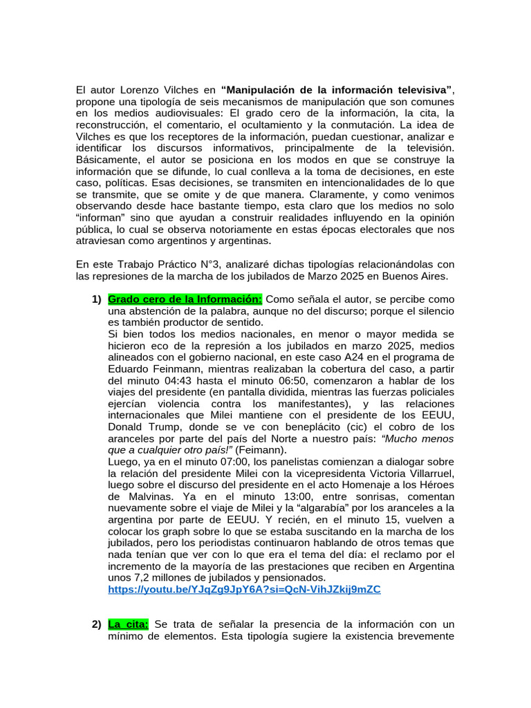 Ana Parente - Guia de Lectura. Act. 3 1 - Vilches | PDF | Información