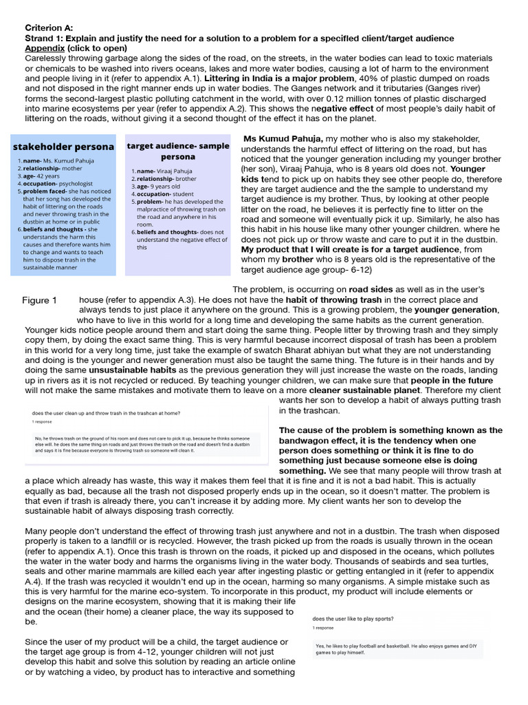 Product Design - Ridhima - Myp 5 - Unit 1 - Final A | PDF | Waste | Volume