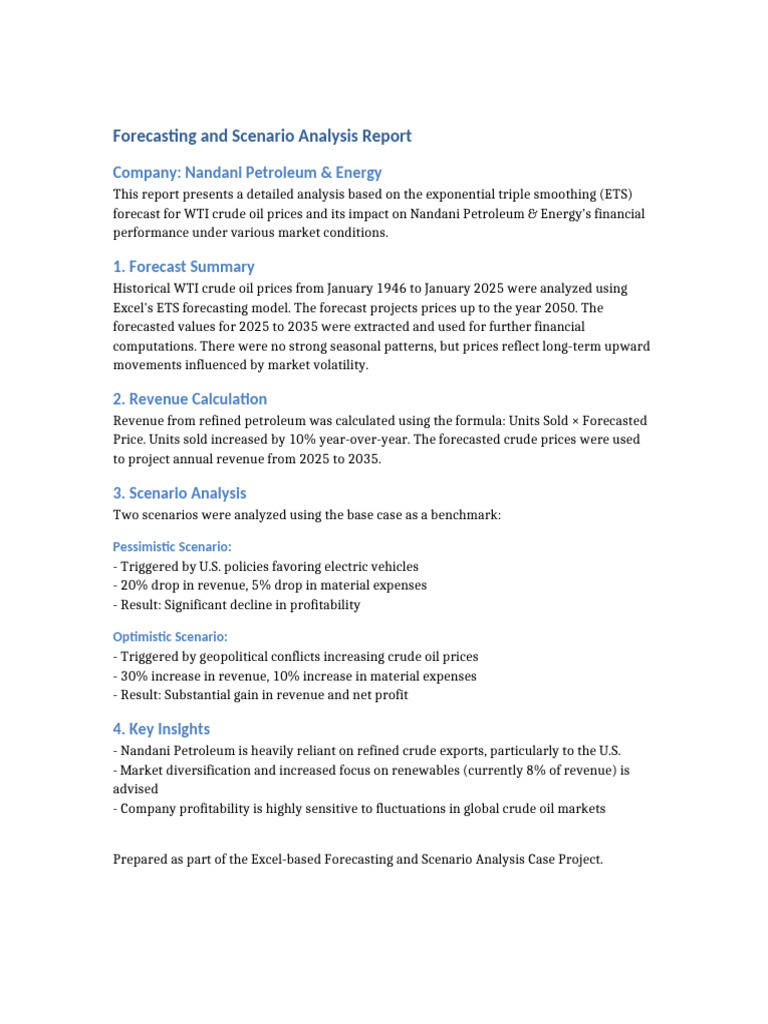 Nandani Petroleum Analysis Report | PDF