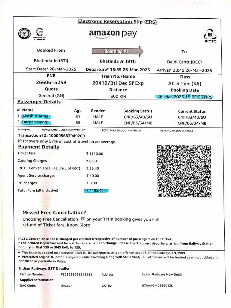 Train Ticket | PDF
