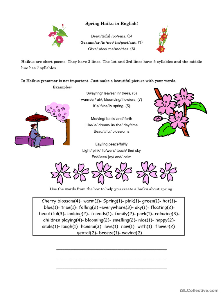 Spring Haiku in English | PDF