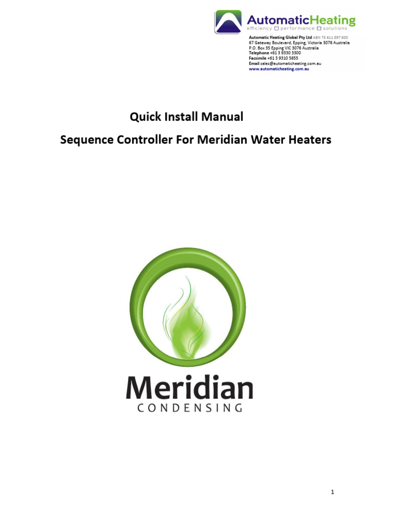 Quick Install Manual Sequence Controller | PDF | Touchscreen ...