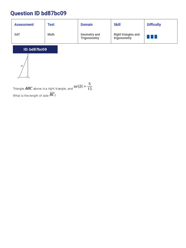 SAT Geometry: Right Triangle Problems | PDF | Triangle | Trigonometry