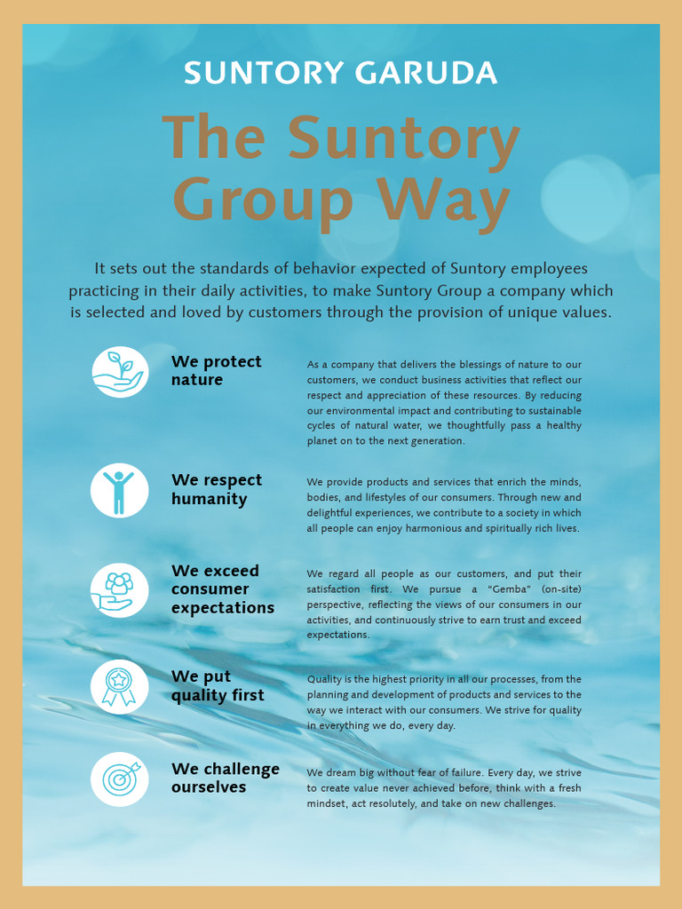 Suntory Group Way, EnG and INDO, Poster A1 | PDF