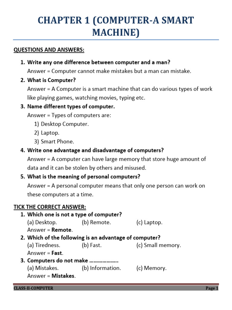 Class 2 Chapter 1 | PDF