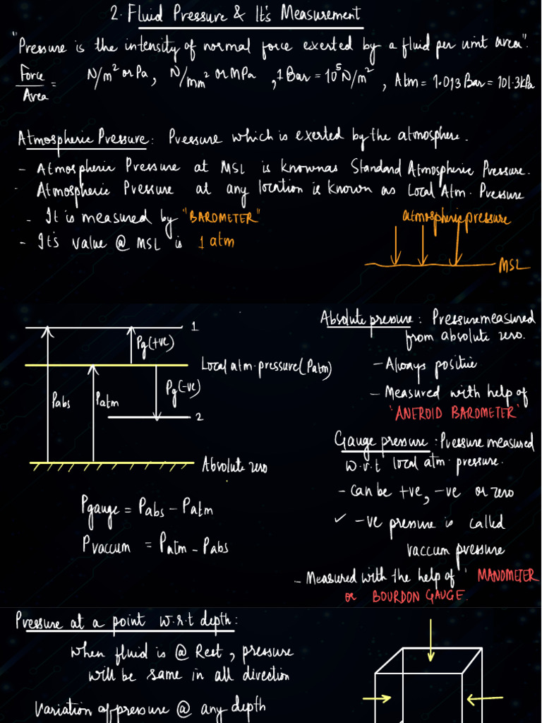 Fluid Mechanics Part-2 | PDF | Pressure | Pressure Measurement