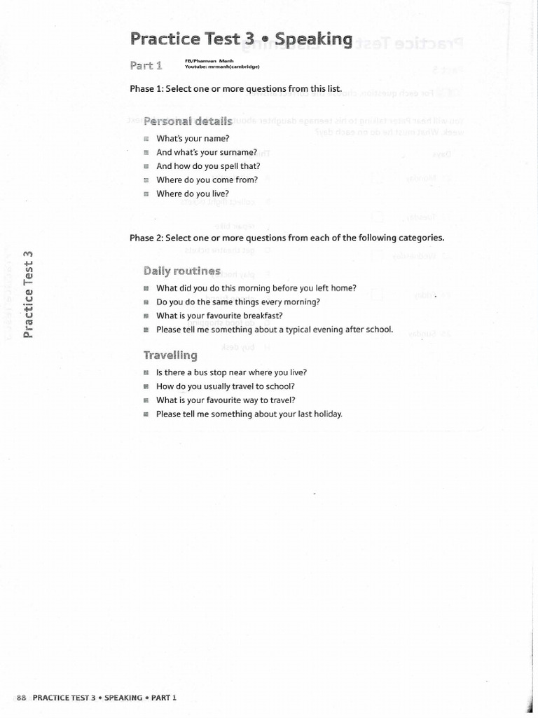 1.3 Speaking Cambridge English. A2 Key For Schools Exam Trainer - 2019 ...