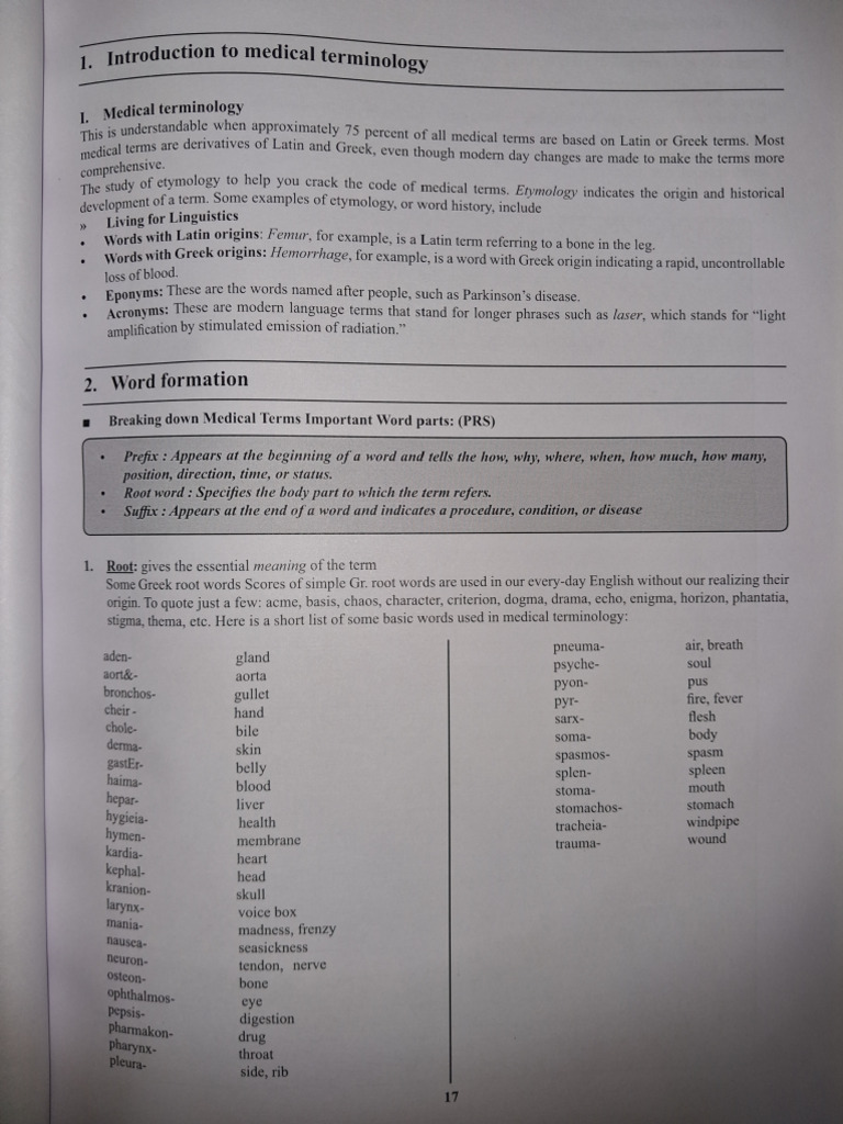 Basics of Medical Terminology | PDF