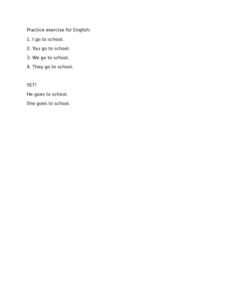 Practice Exercise For English | PDF