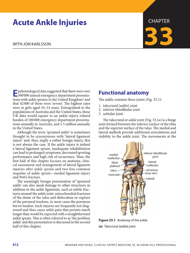 Injuries Around The Ankle in Specific Sports | PDF | Ankle | Limbs ...