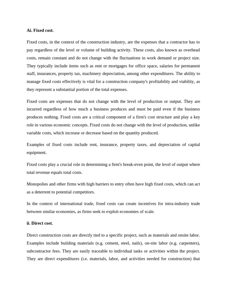 Understanding Construction Cost Types | PDF | Marginal Cost | Economics