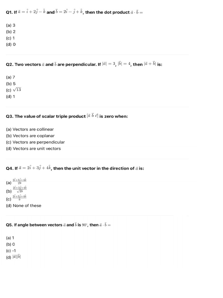 Vector test (3) | PDF