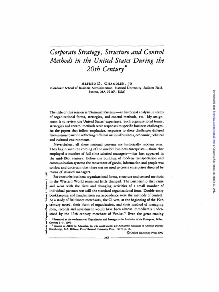 Chandler, 1992 | PDF | Strategic Management | Mergers And Acquisitions