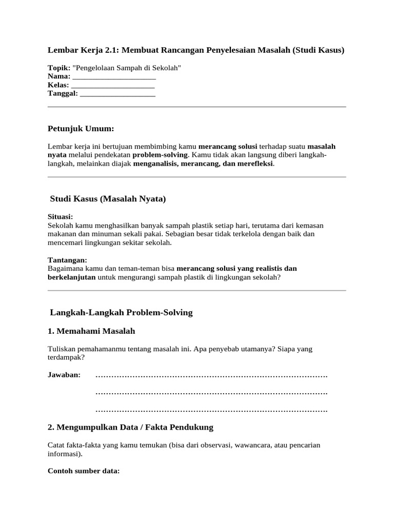Lembar Kerja 2.1 Studi Kasus | PDF