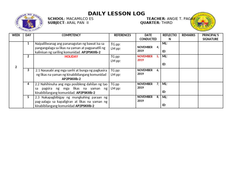 Daily Lesson Log Q3 Week 2 | PDF