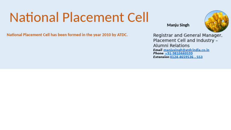 National Placement Cell Overview 2010 | PDF