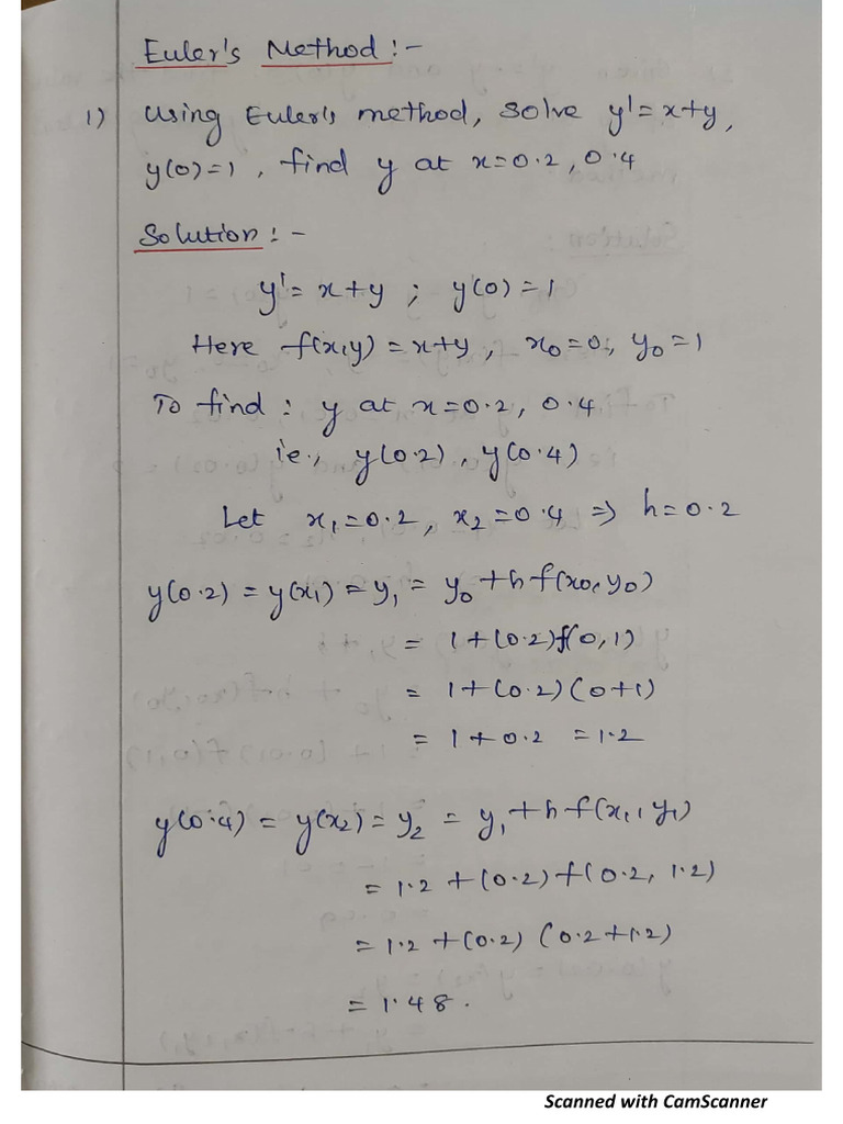 Eulers and Modified Eulers | PDF