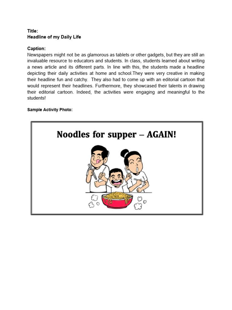 Creative Headlines for Kids | PDF