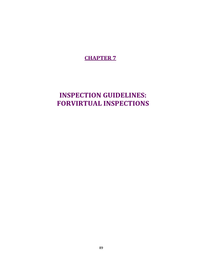 Chapter 7 Inspection Guidelines For Virtual Inspections | PDF ...