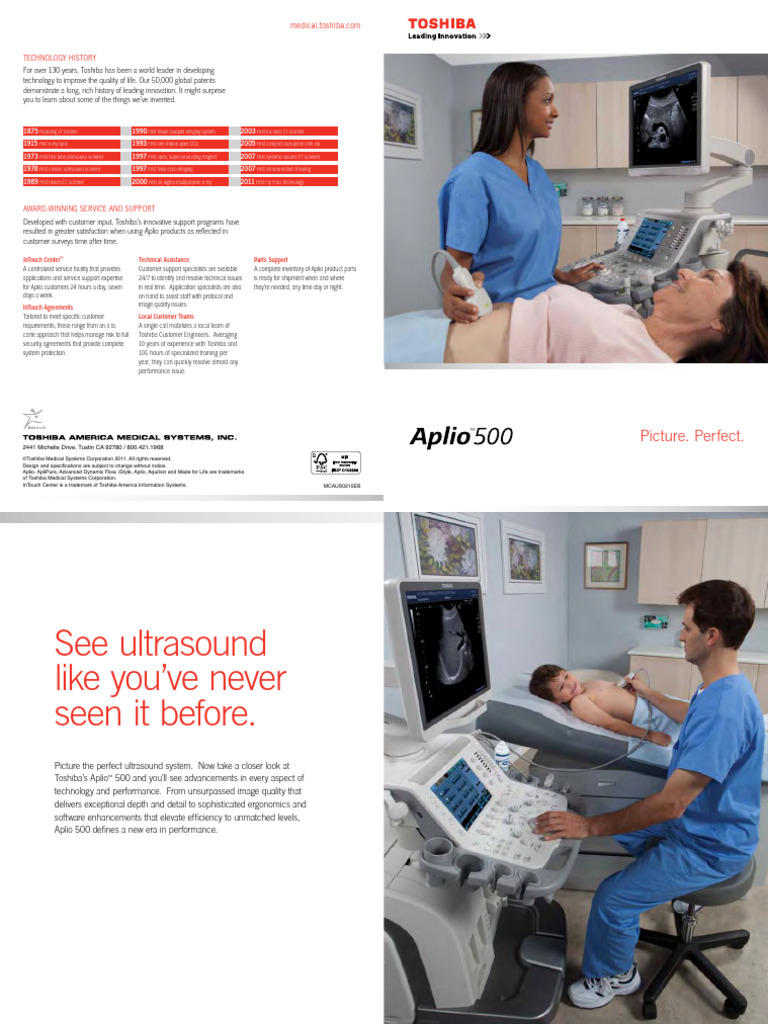 Aplio 500: Advanced Ultrasound Technology | PDF | Medical Imaging ...