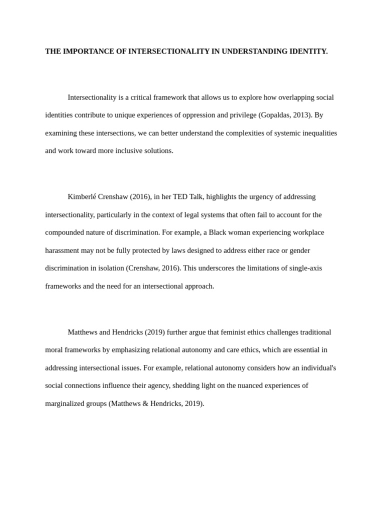 Understanding Intersectionality in Identity | PDF | Intersectionality ...