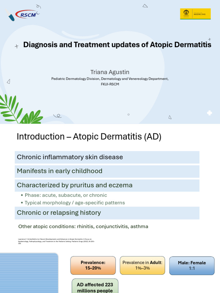 Diagnosis and Treatment Atopic Dermatitis | PDF | Dermatitis | Dermatology