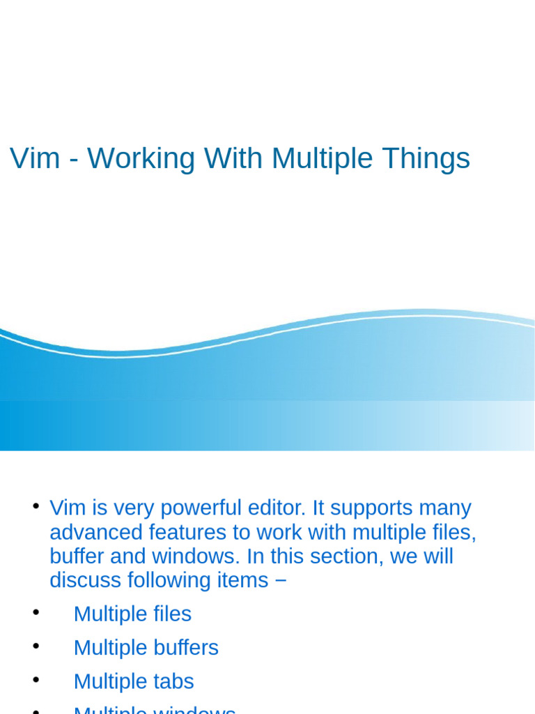 Vim - Working With Multiple Things | PDF