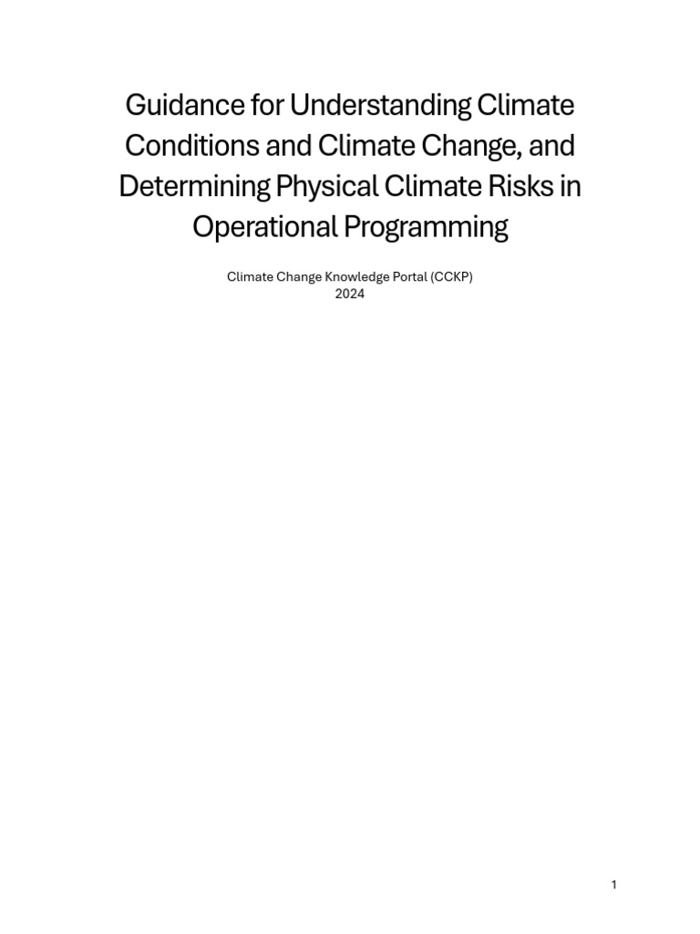 CCKP Guidance Note 9-22-2024 | PDF | Climate | Greenhouse Effect