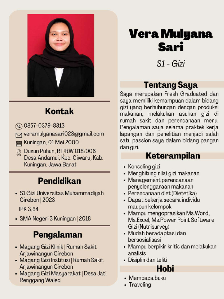CV - Vera Mulyana Sari - Ha Cirebon | PDF