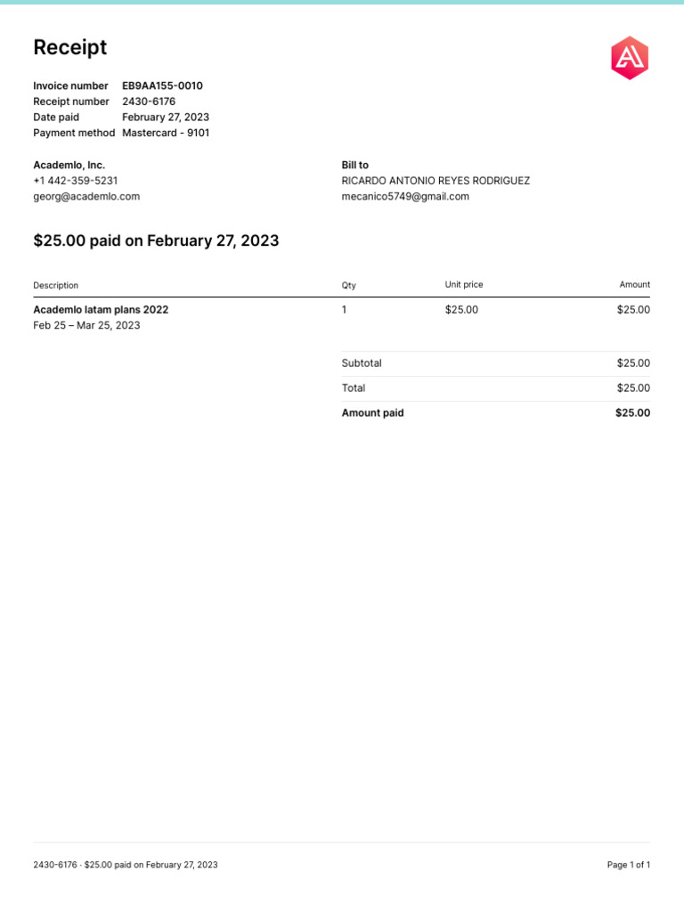 Receipt 2430 6176 | PDF