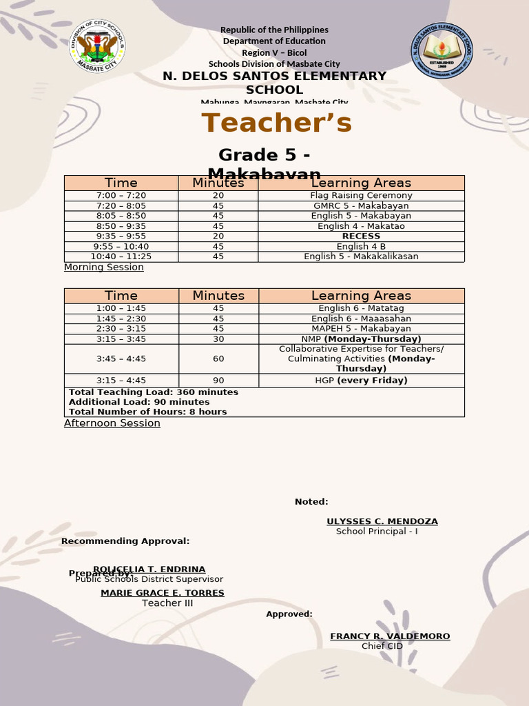 Teacher's Program SY2024-2025 | PDF | Philippines | Government