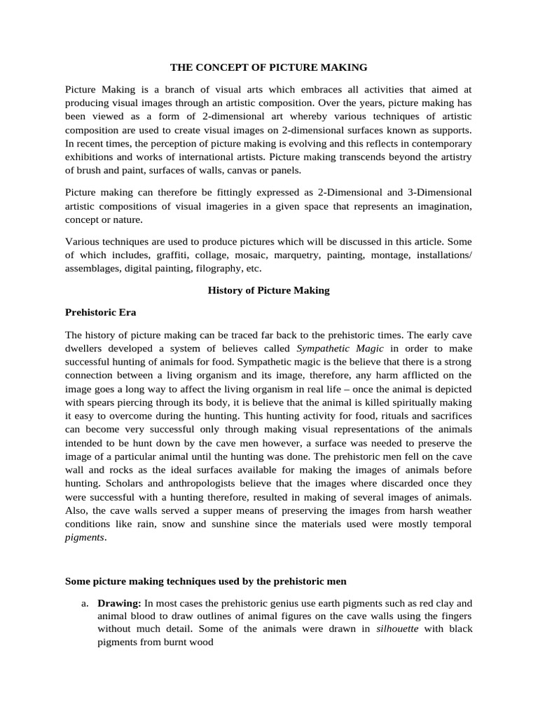 Introduction PICTURE MAKING | PDF | Composition (Visual Arts) | Paintings