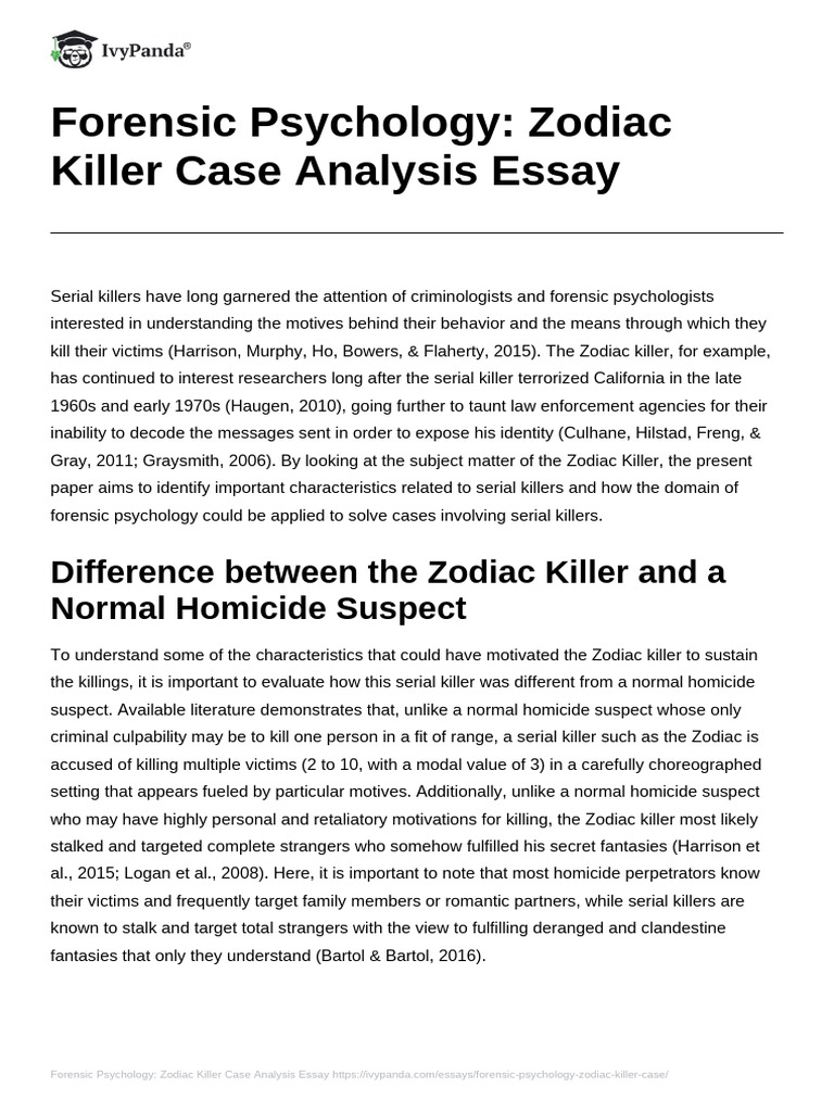 Forensic Psychology Zodiac Killer Case | PDF | Serial Killer | Psychology
