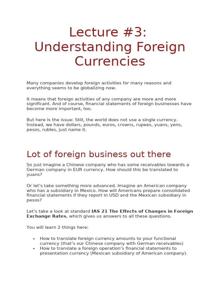 Foreign Currency Translation Explained | PDF | Exchange Rate | Currency