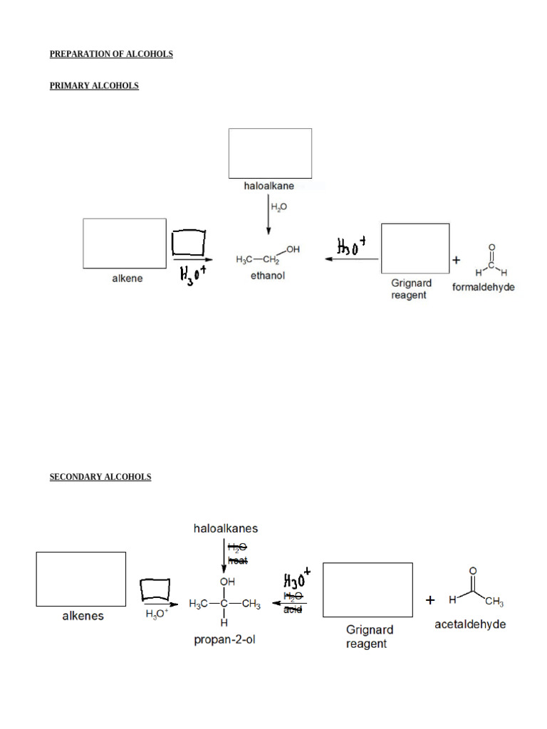 Preparation and RXN of Alcohols | PDF