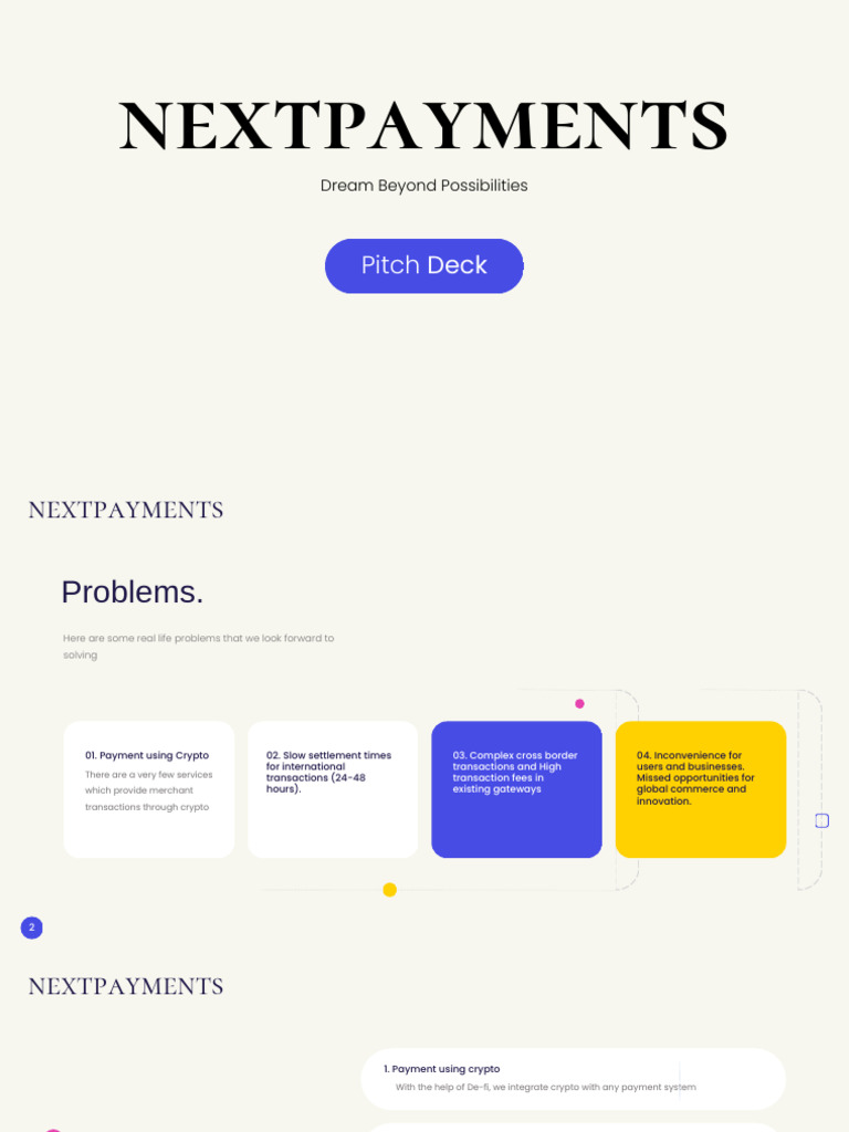NextPayments Pitch Deck PDF | PDF | Cryptocurrency | Financial Technology