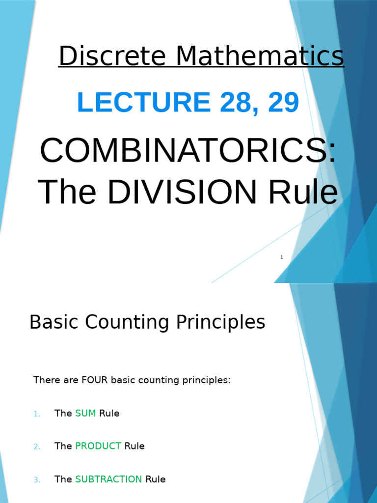 Discrete Structures - Lecture 28, 29 | PDF | Mathematics